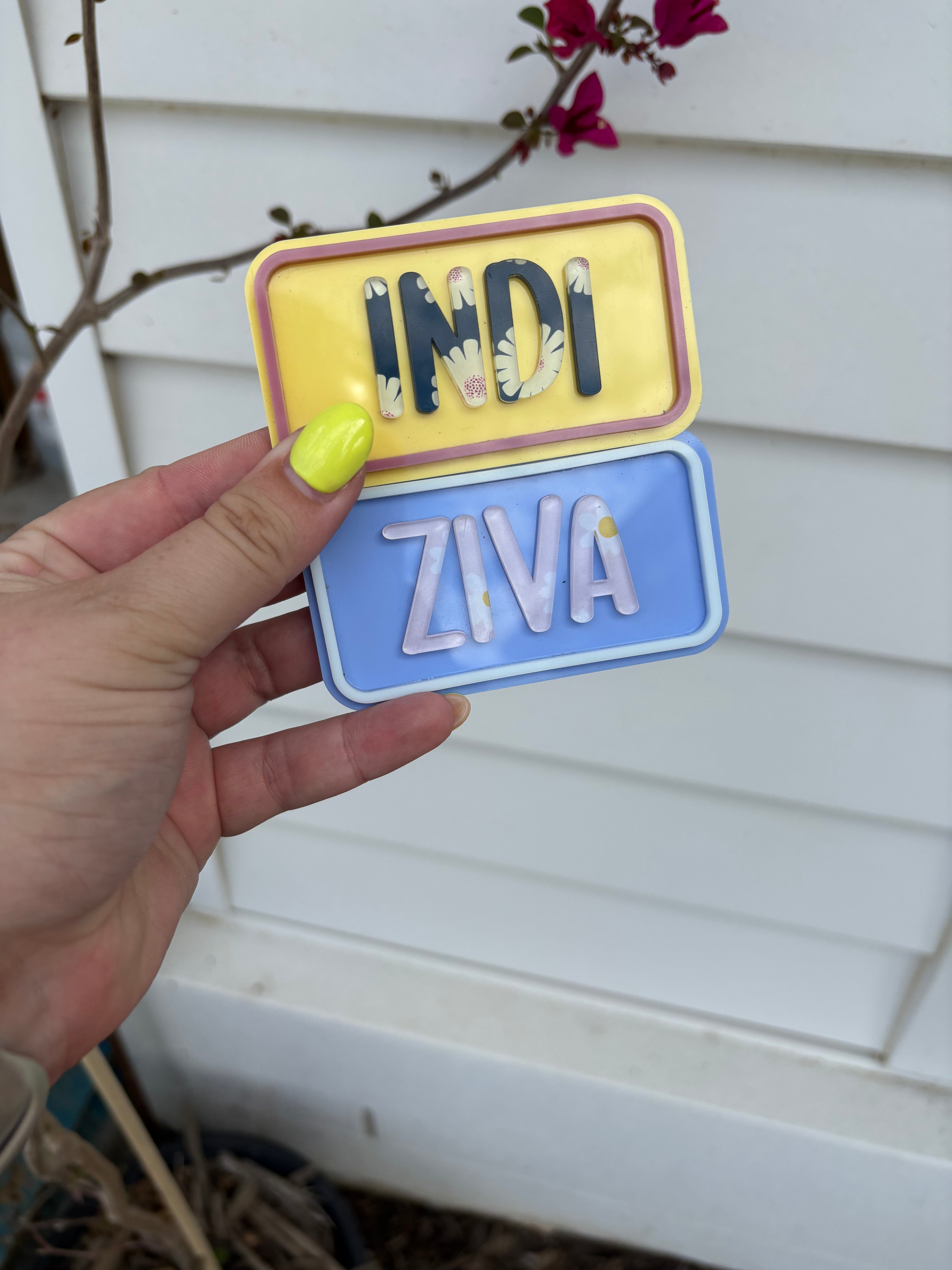 Personalised Mini Number Plates for Kids Bikes & Scooters – Sticks + Stone